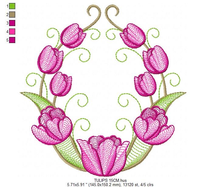 Tulip embroidery designs - Flower embroidery design machine embroidery ...