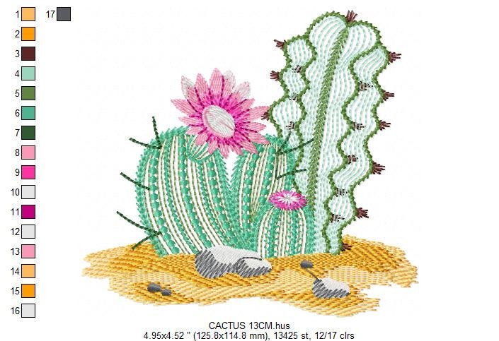 Cactus embroidery designs - Succulent embroidery design machine embroi ...