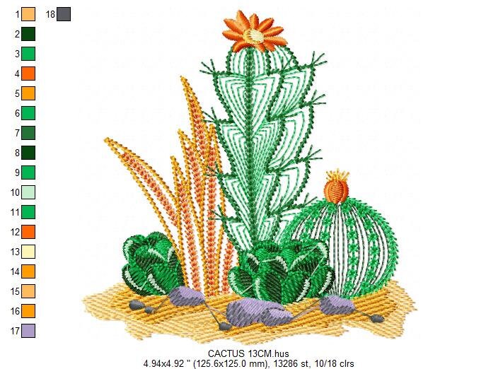 Cactus embroidery designs - Succulent embroidery design machine embroi ...