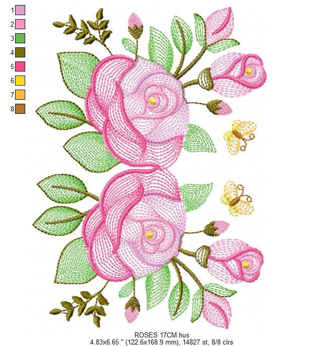 Roses embroidery designs - Flower embroidery design machine embroidery ...