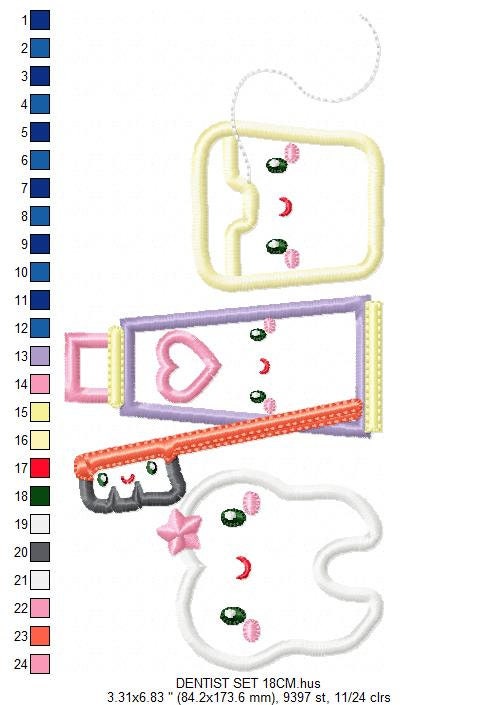 Toothbrush embroidery designs - Toothpaste embroidery design machine e ...