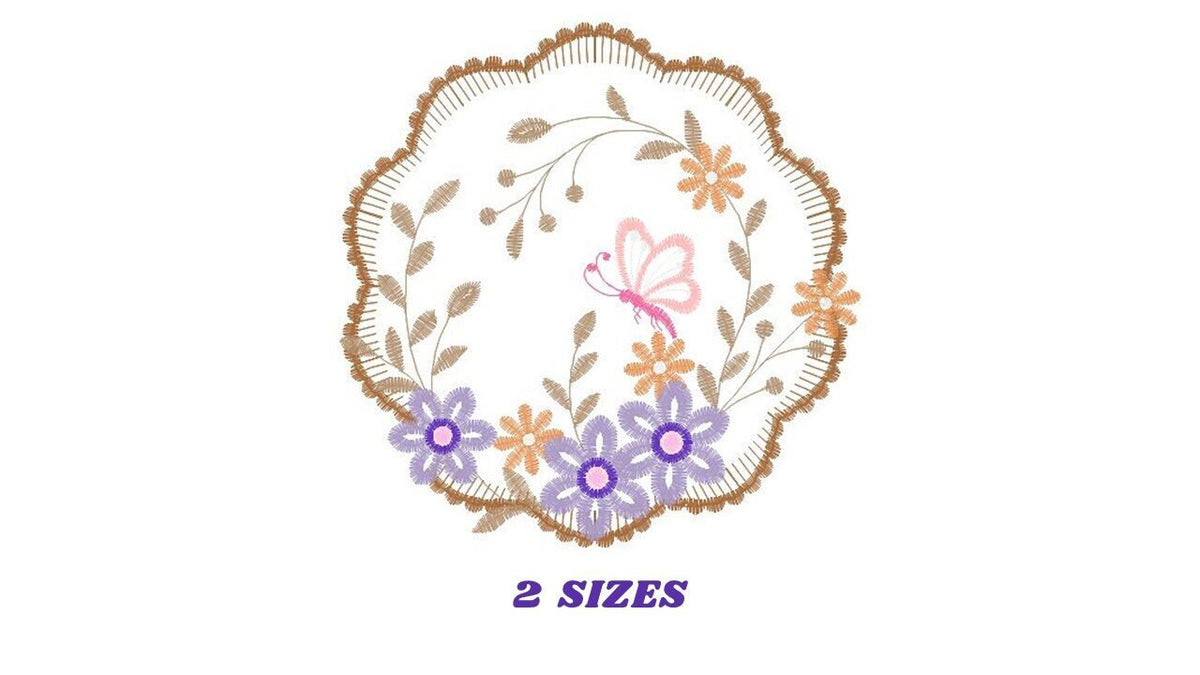 Flower stamp embroidery designs - Flower frame embroidery design machi ...