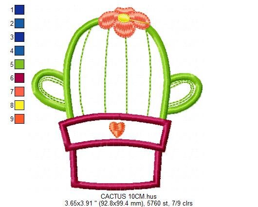 Cactus embroidery designs - Cactus vases embroidery design machine emb ...