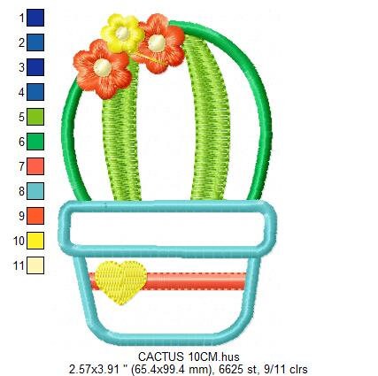 Cactus embroidery designs - Cactus vases embroidery design machine emb ...