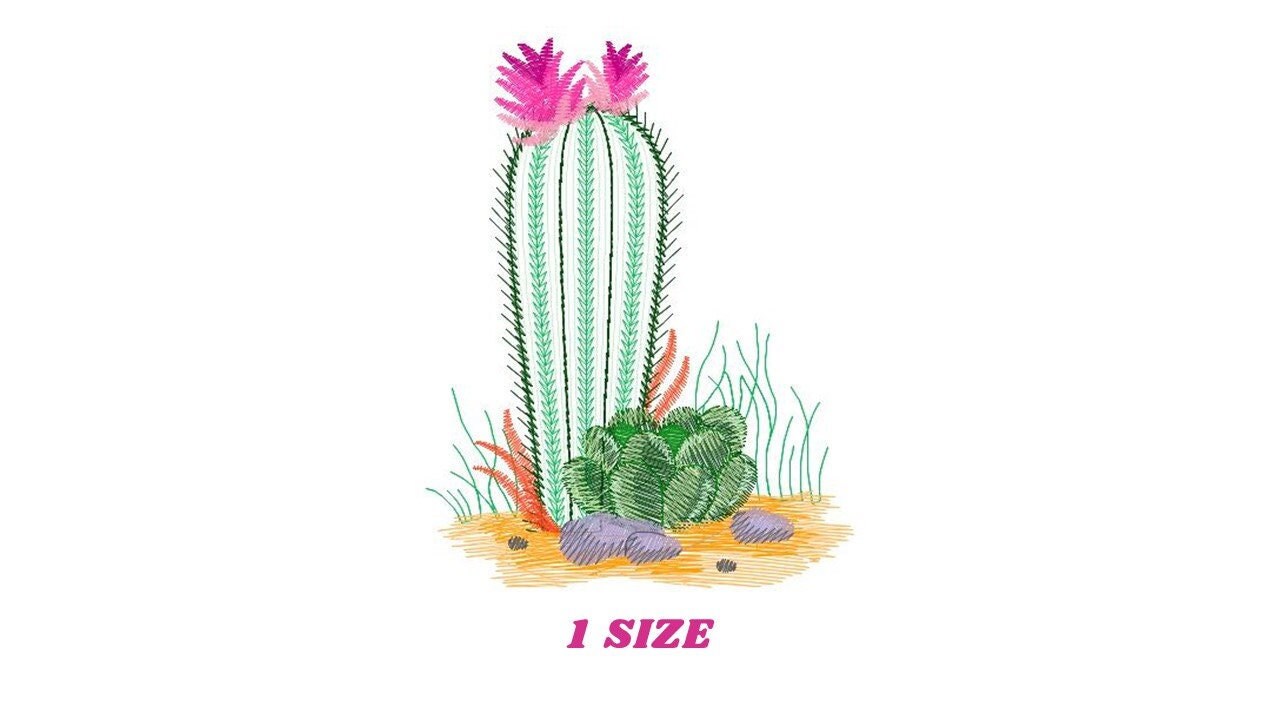 Cactus embroidery designs - Succulent embroidery design machine embroi ...