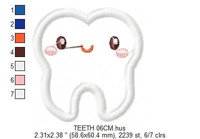 Tooth embroidery designs - Teeth embroidery design machine embroidery ...
