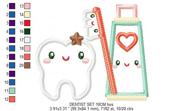 Toothbrush embroidery designs - Toothpaste embroidery design machine e ...