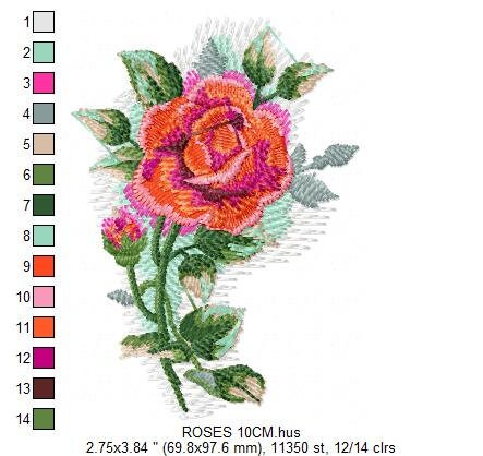 Roses embroidery designs - Flower embroidery design machine embroidery ...