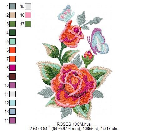 Roses embroidery designs - Flower embroidery design machine embroidery ...