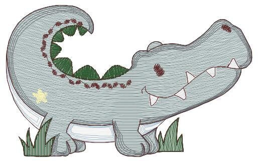 Crocodile embroidery design - Alligator embroidery designs machine emb ...